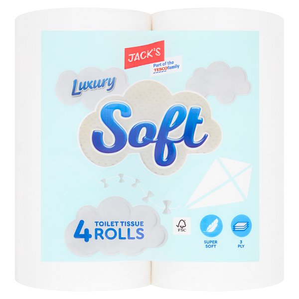 Jack’s Luxury Soft Toilet Tissue 4 Rolls (Case of 10) – Catering Packs