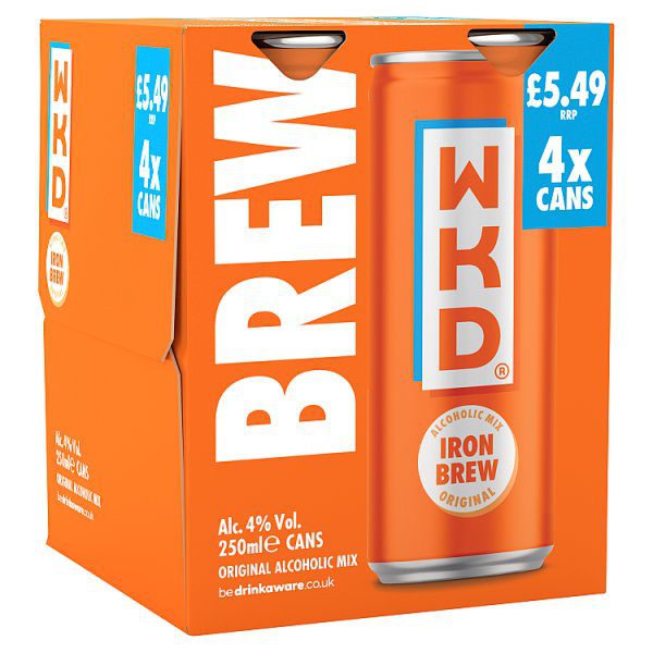 WKD Alcoholic Mix Iron Brew Original 4 x 250ml (Case of 6 x 4x250ml ...