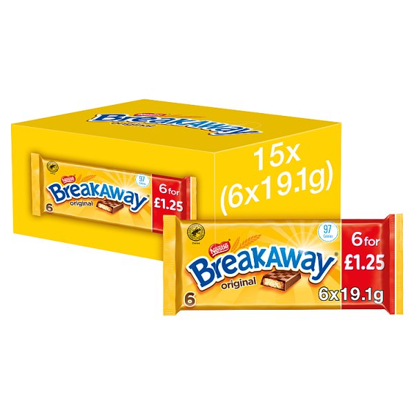 Breakaway Milk Chocolate Biscuit Bar Multipack 6 Pack(Case of 14 x 114 ...